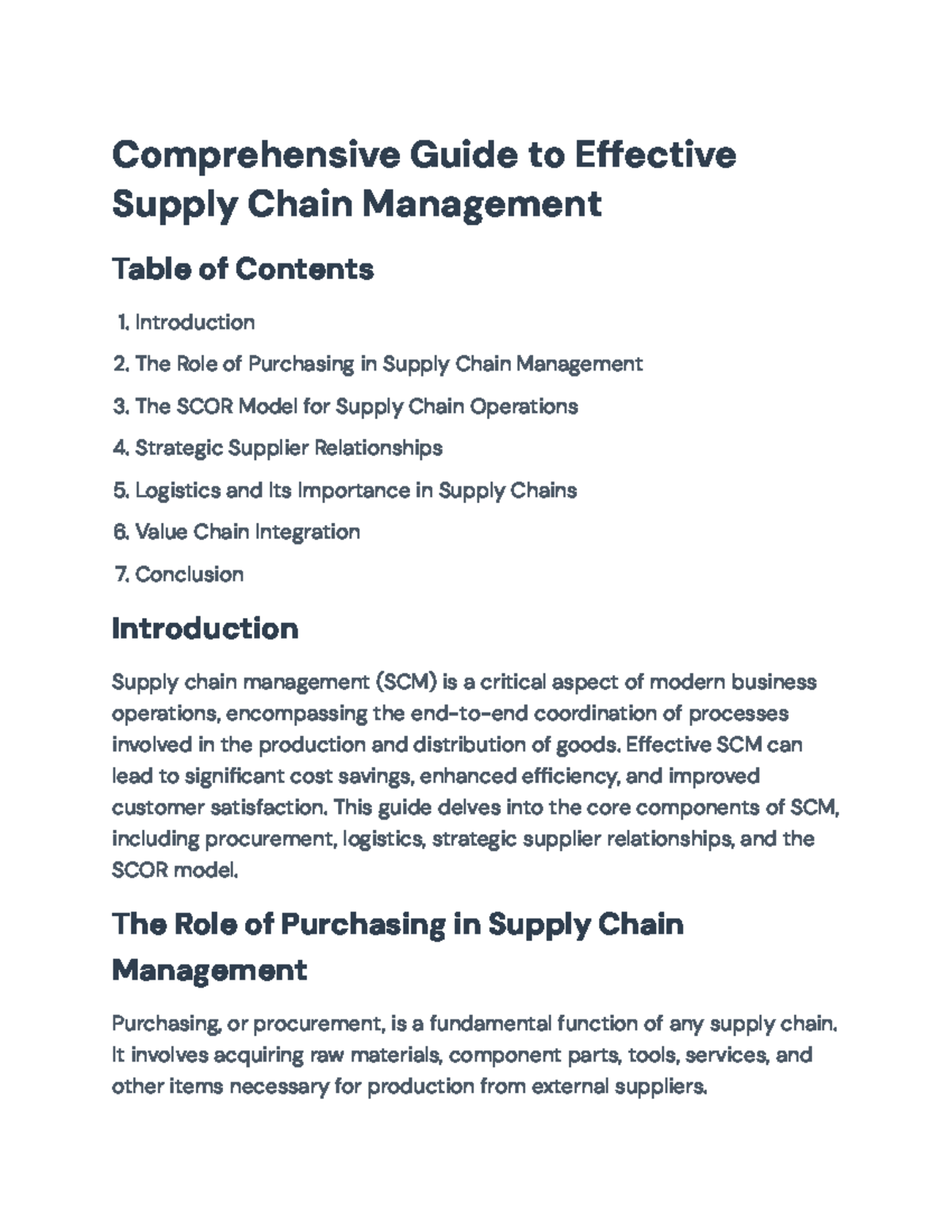 Comprehensive SCM Principles and Practices: A Guide to Efficiency and ...