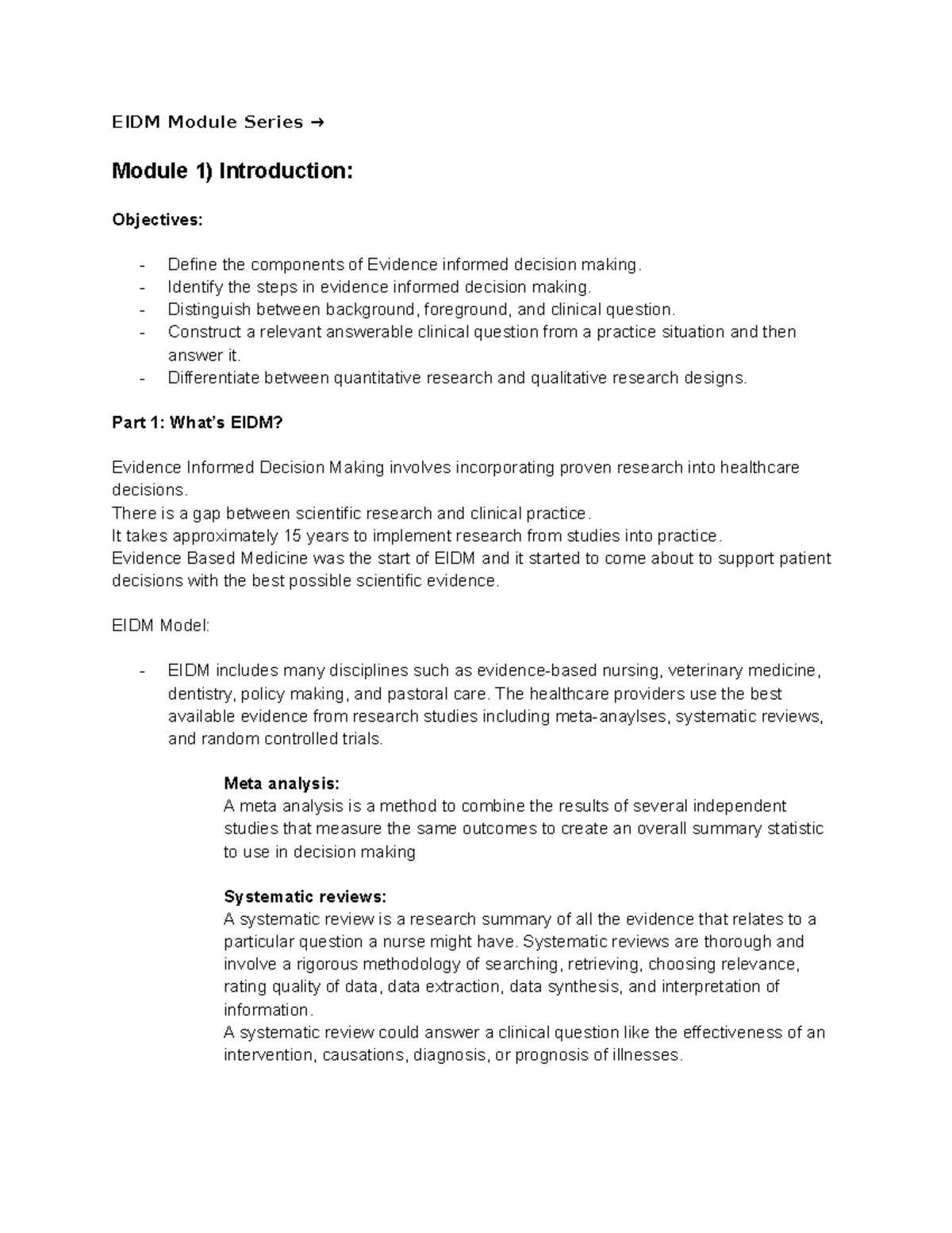 EIDM Module 1 Introduction - EIDM Module Series → Module 1 ...
