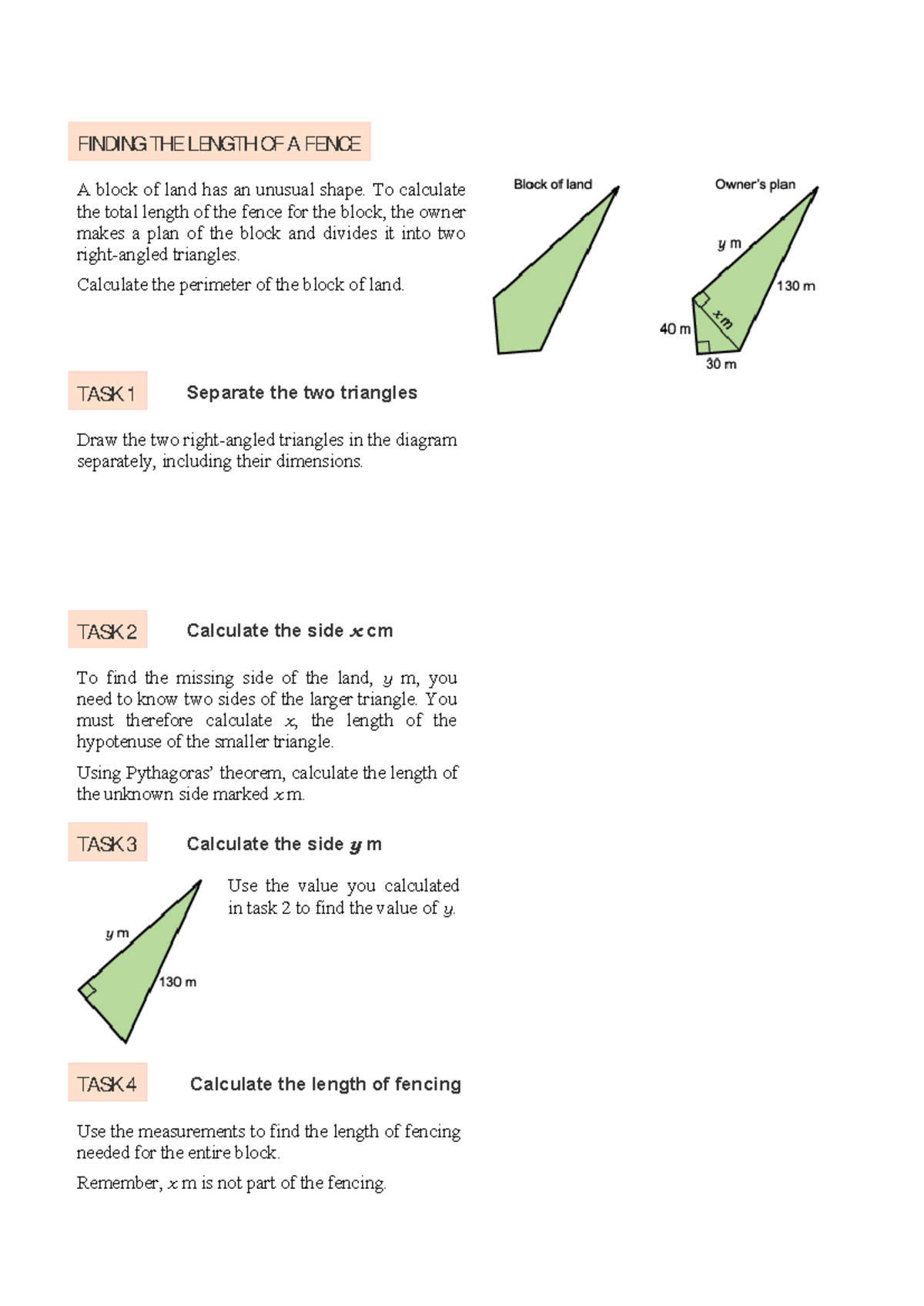 Calculating Fence Length for Irregular Land Shape: Geometry Task - Studocu