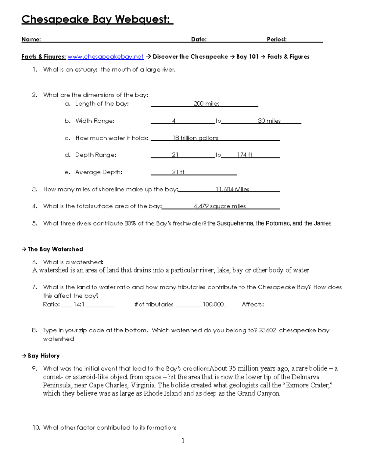 Chesapeake Bay Webquest Assignment: Key Facts & Ecosystem Insights ...