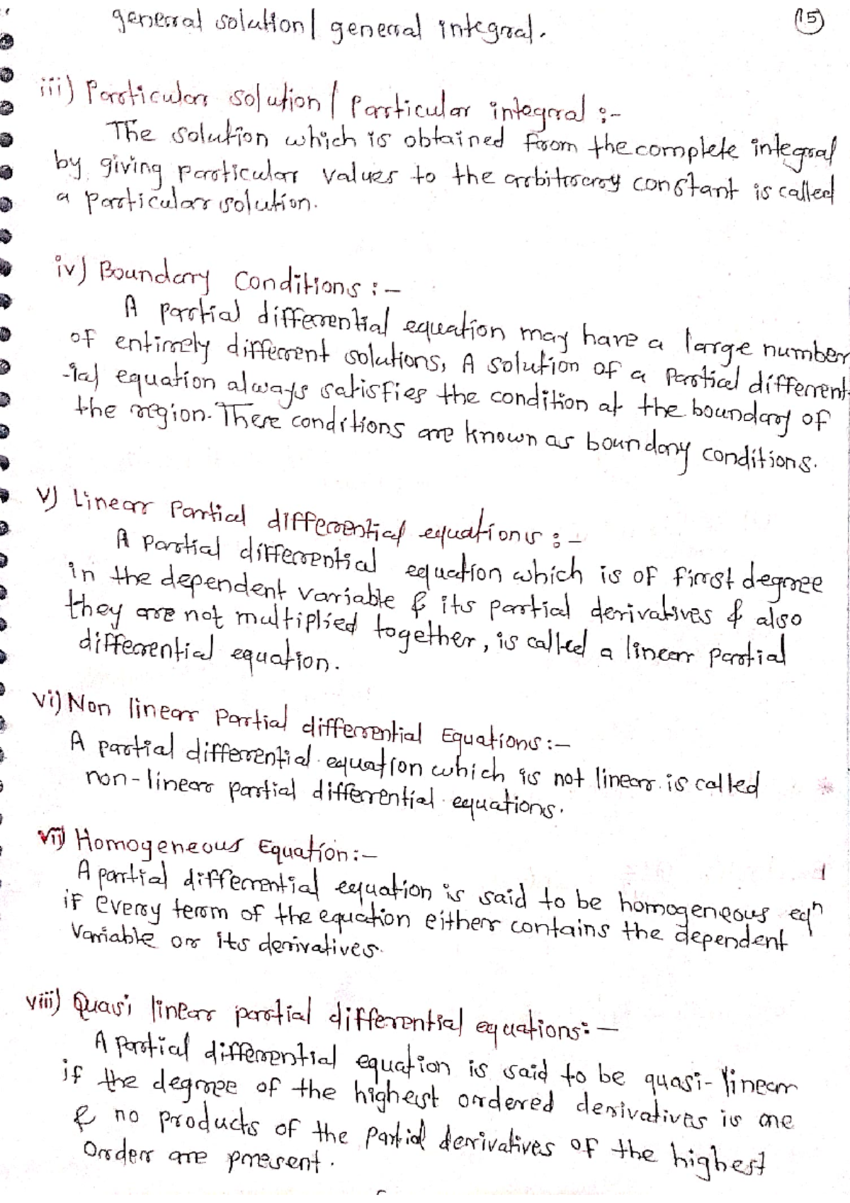 M-lll (PDE) -2 - Notes on General and Particular Solutions - Studocu
