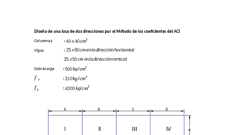 Diseño de Losa de Dos Direcciones ACI: Coeficientes y Cálculos - Studocu