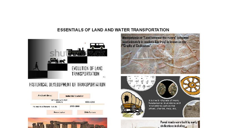 Essentials of Land and Water Transportation (Midterms) - Studocu