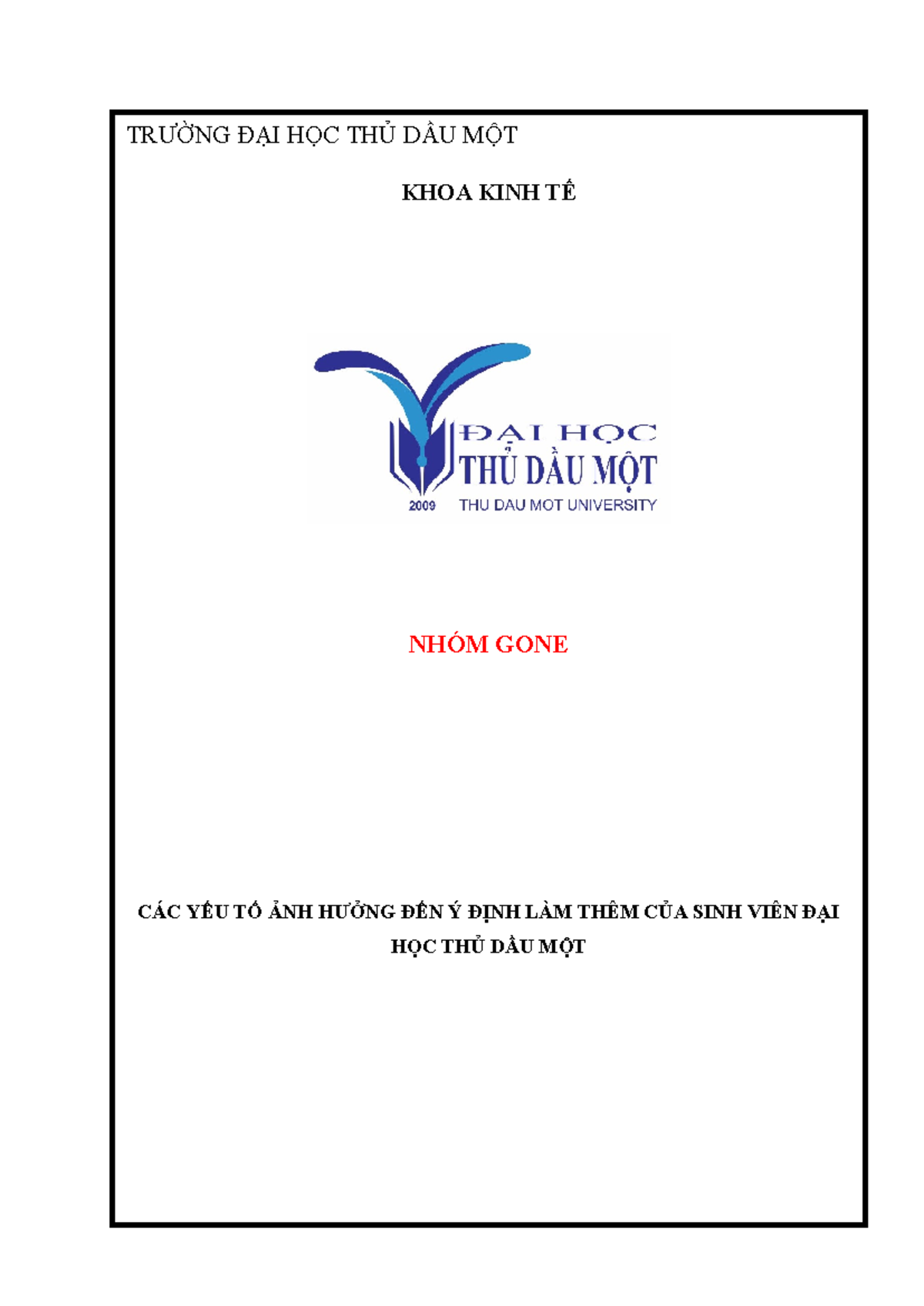 GONE (1) 5 - vygu - TRƯỜNG ĐẠI HỌC THỦ DẦU MỘT KHOA KINH TẾ NHÓM GONE ...
