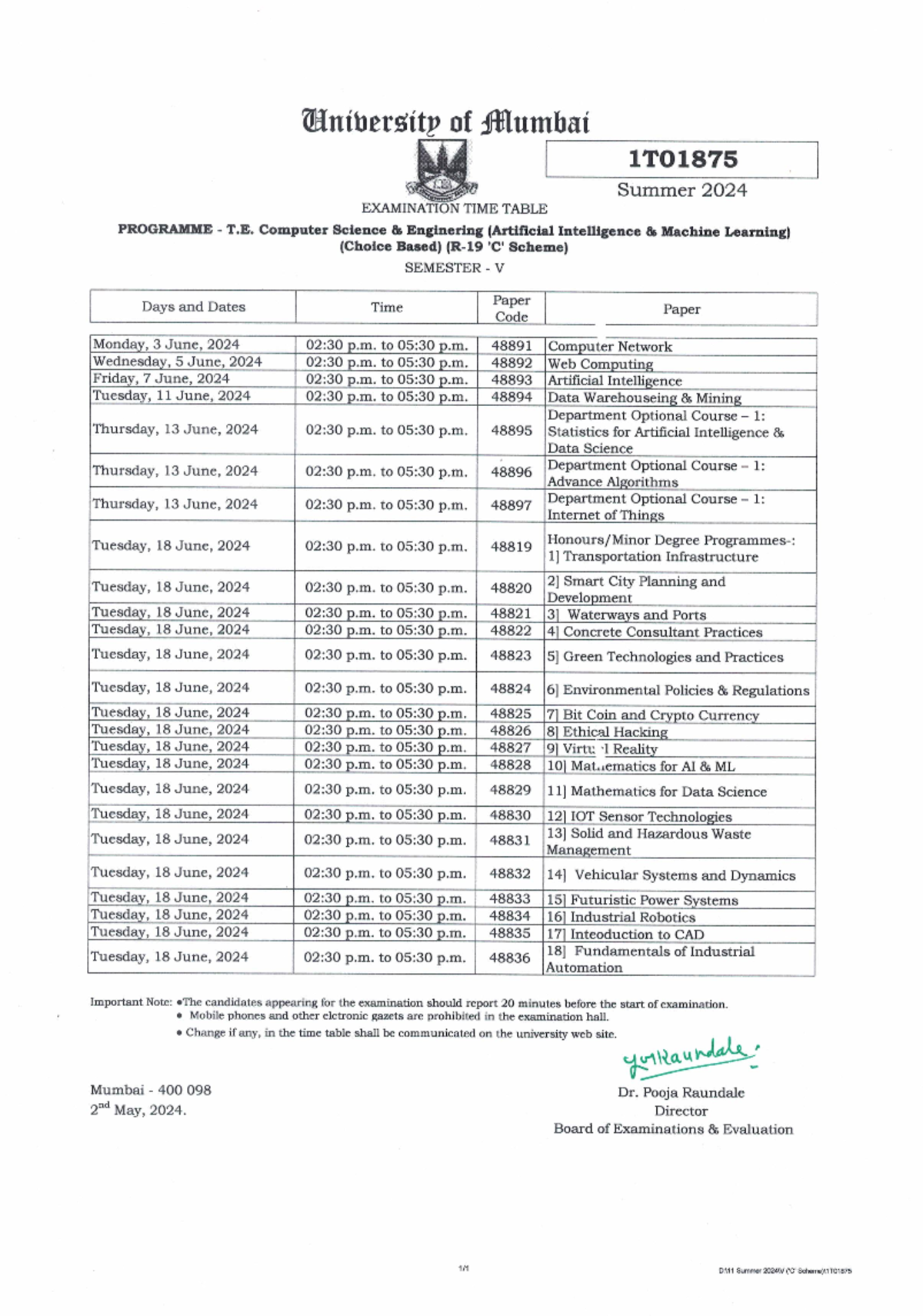CSE AIML SEM V Course Overview and Key Concepts - Studocu