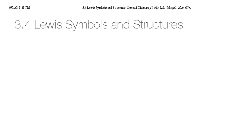 3.4 Lewis Symbols and Structures: General Chemistry I with Lab Notes ...