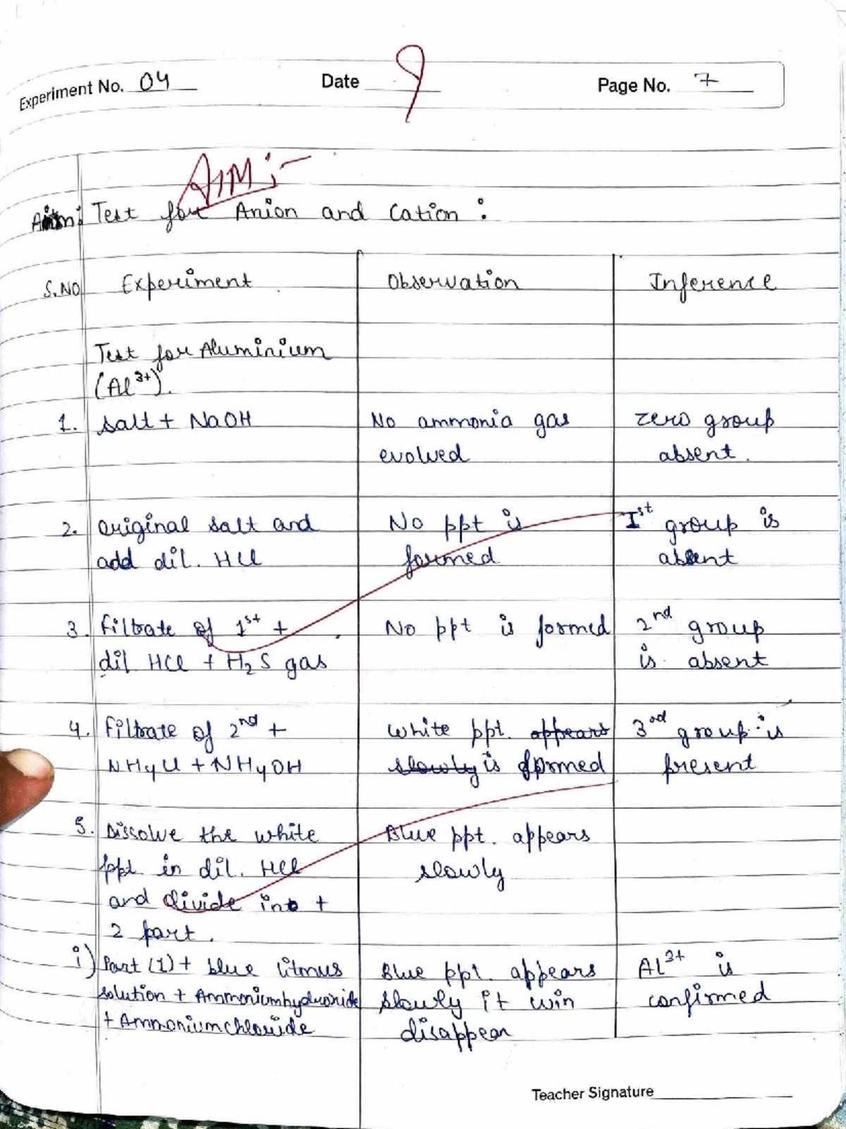 Chemistry Lab Manual: Experimentation on Anions and Cations - Studocu