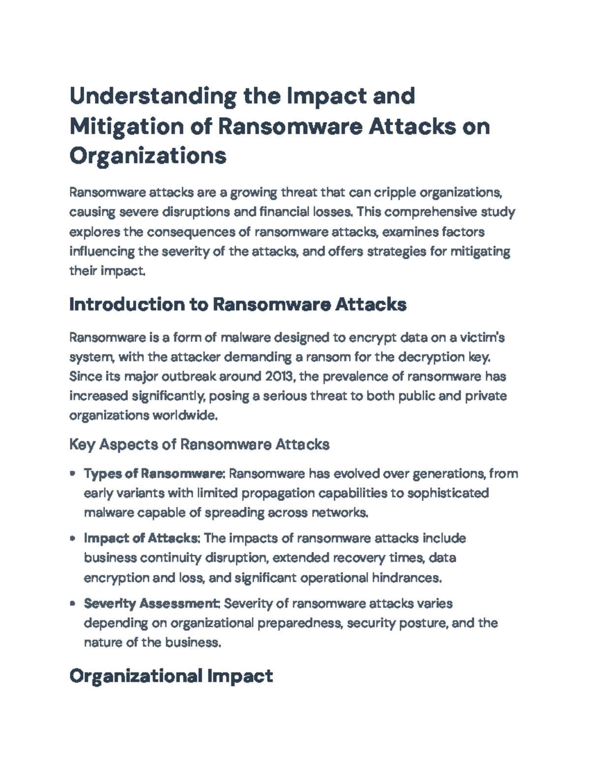 Understanding Ransomware Attacks: Impact, Case Studies & Mitigation ...
