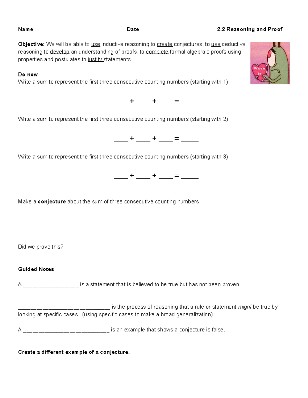 MATH 2.2 Reasoning and Proof Guided Notes for Homework Help - Studocu