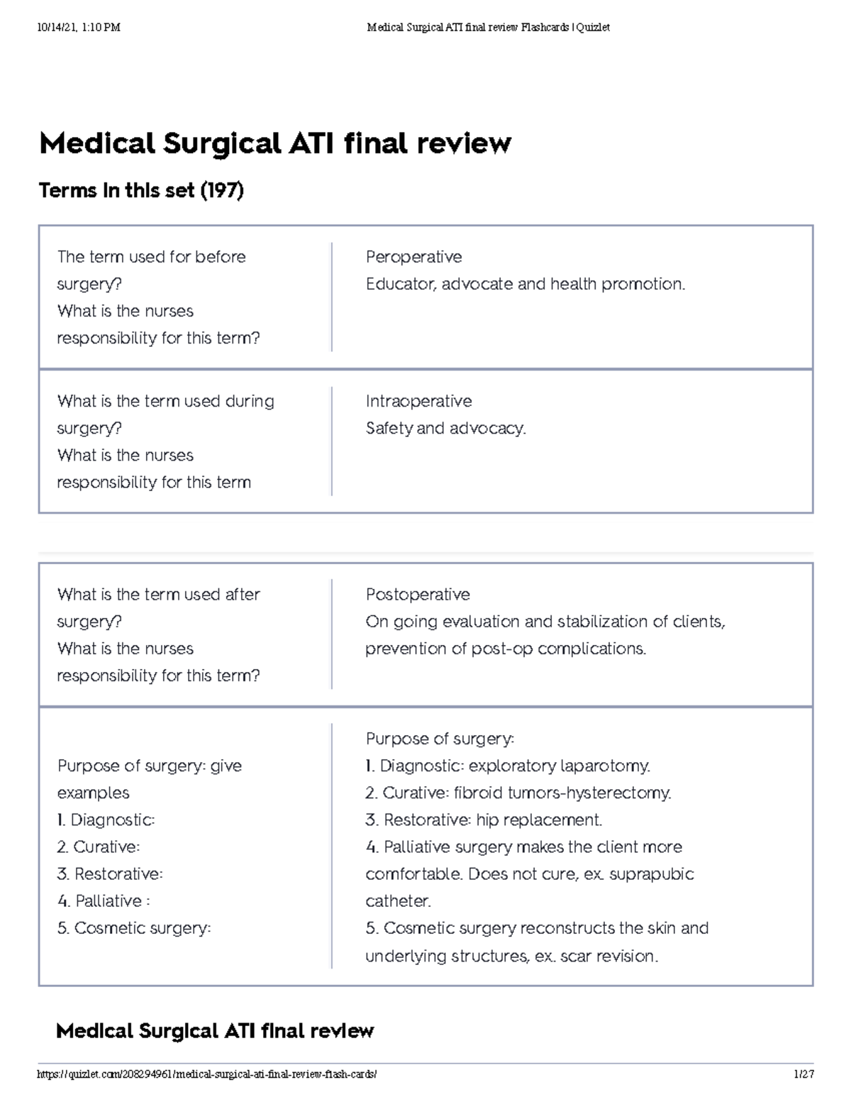Med Surg ATI Final Review Quizlet - Medical Surgical ATI final review ...