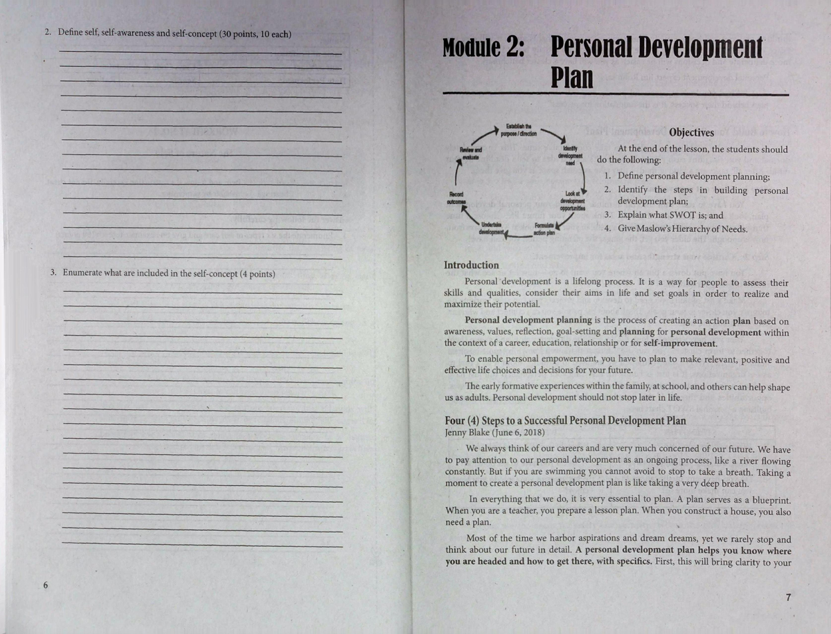 Module 2: Personal Development Plan and SWOT Analysis - Studocu