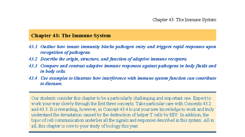 Bio12 Chapter 43: The Immune System Study Guide - Studocu