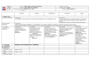 Q1 Grade 9 PE DLL Week 4 - Lifestyle & Weight Management Lesson - Studocu