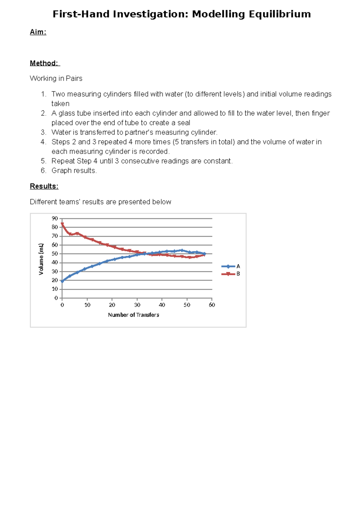 Eqbm Prac 2015: Modelling Chemical Equilibrium Experiment - Studocu