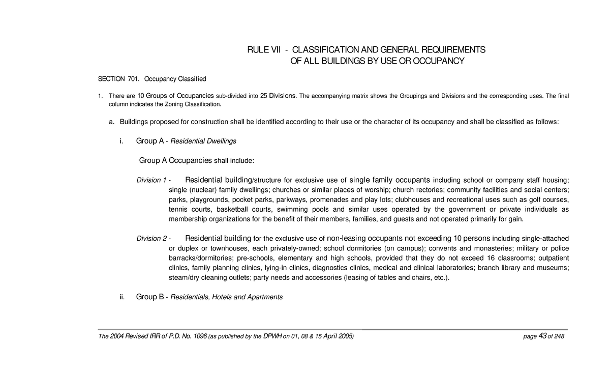 RULE 7 AND 8 Compiled - RULE VII - CLASSIFICATION AND GENERAL ...