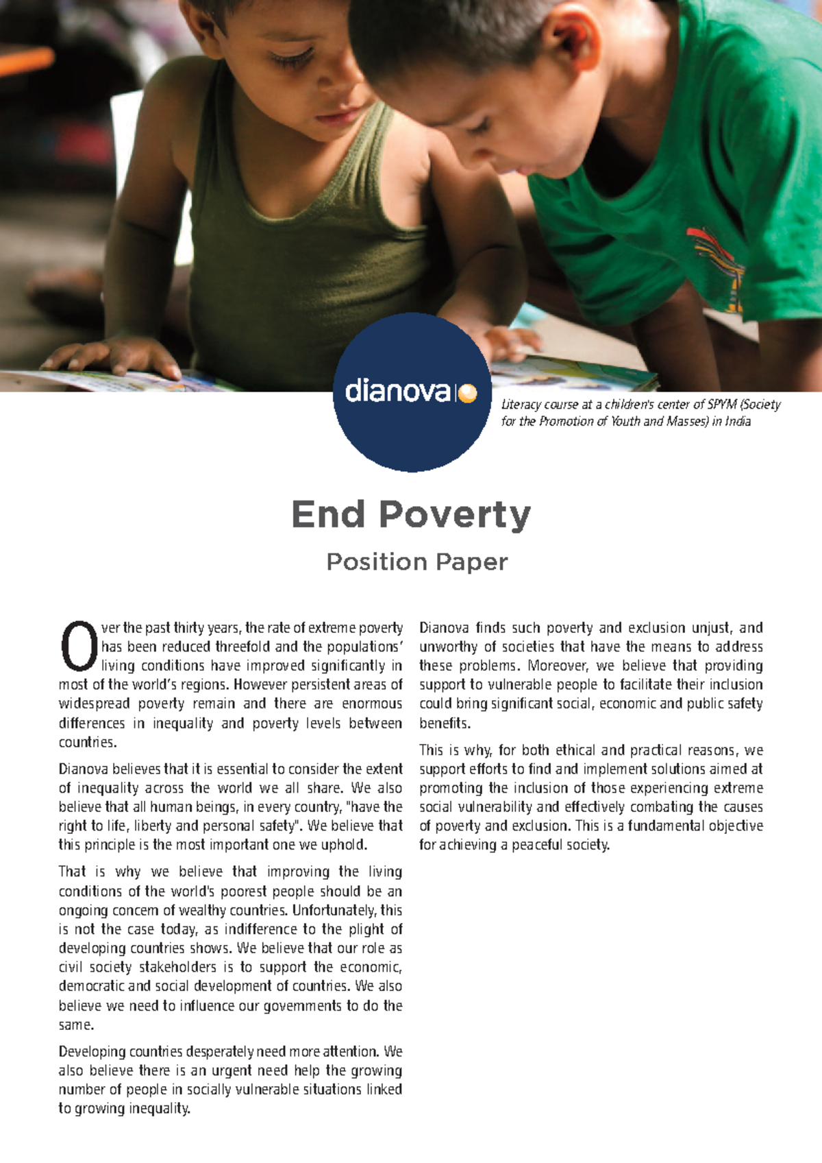 Position Paper on Poverty and Inequality - Literacy Course SPYM - Studocu