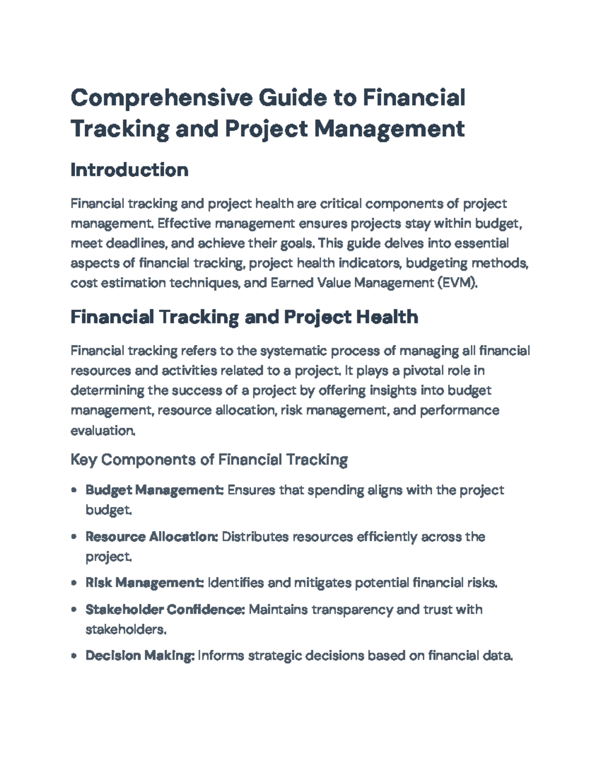 Financial Tracking and Project Management: A Comprehensive Guide ...