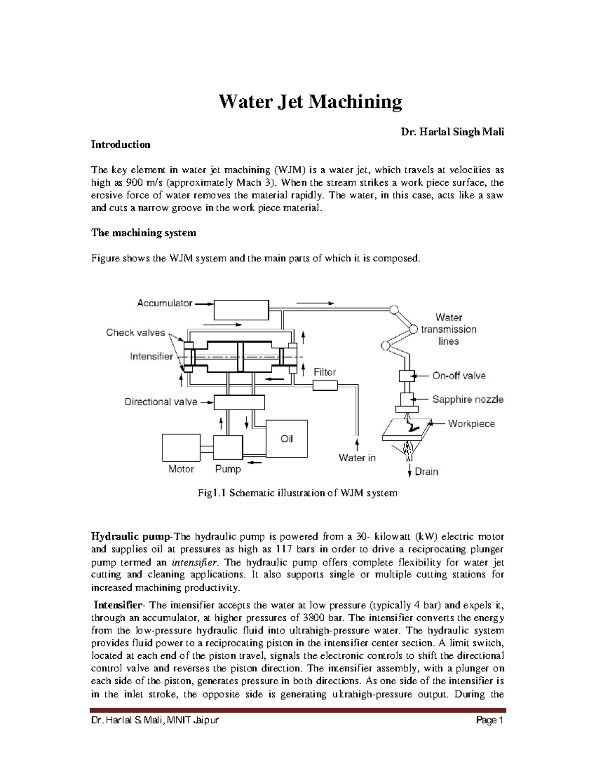 6 WJM - Advanced Water Jet Machining Processes Overview - Studocu