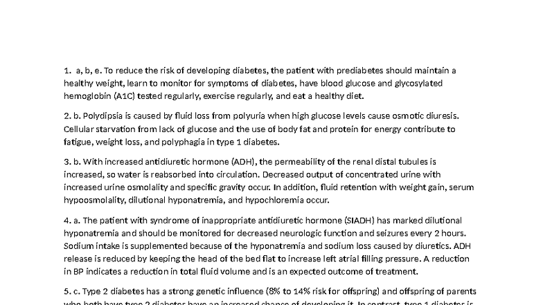 NRS 325 Exam 1: Nearpod Answers & Rationales for Diabetes and Kidney ...