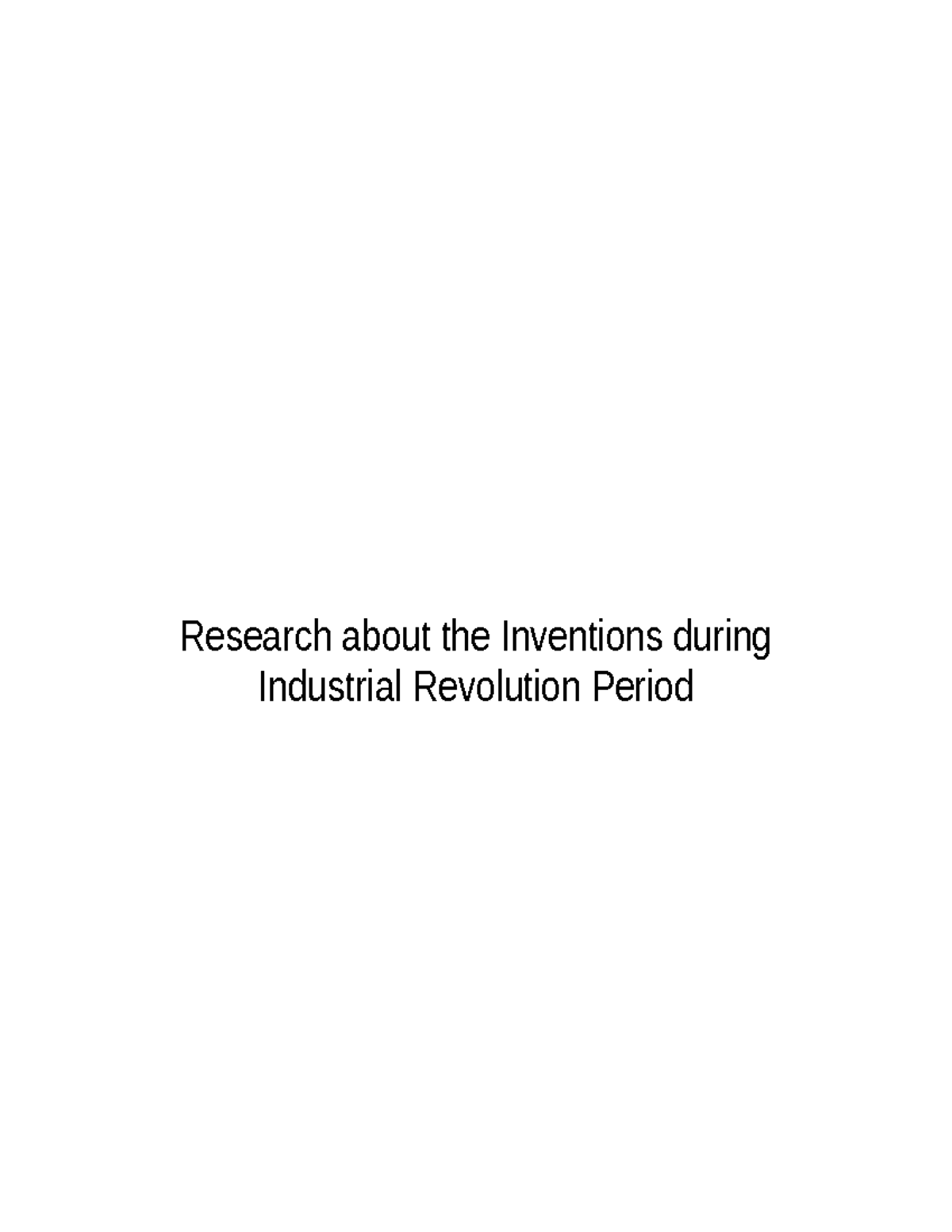 STS: Research about the Inventions during Industrial Revolution Period ...