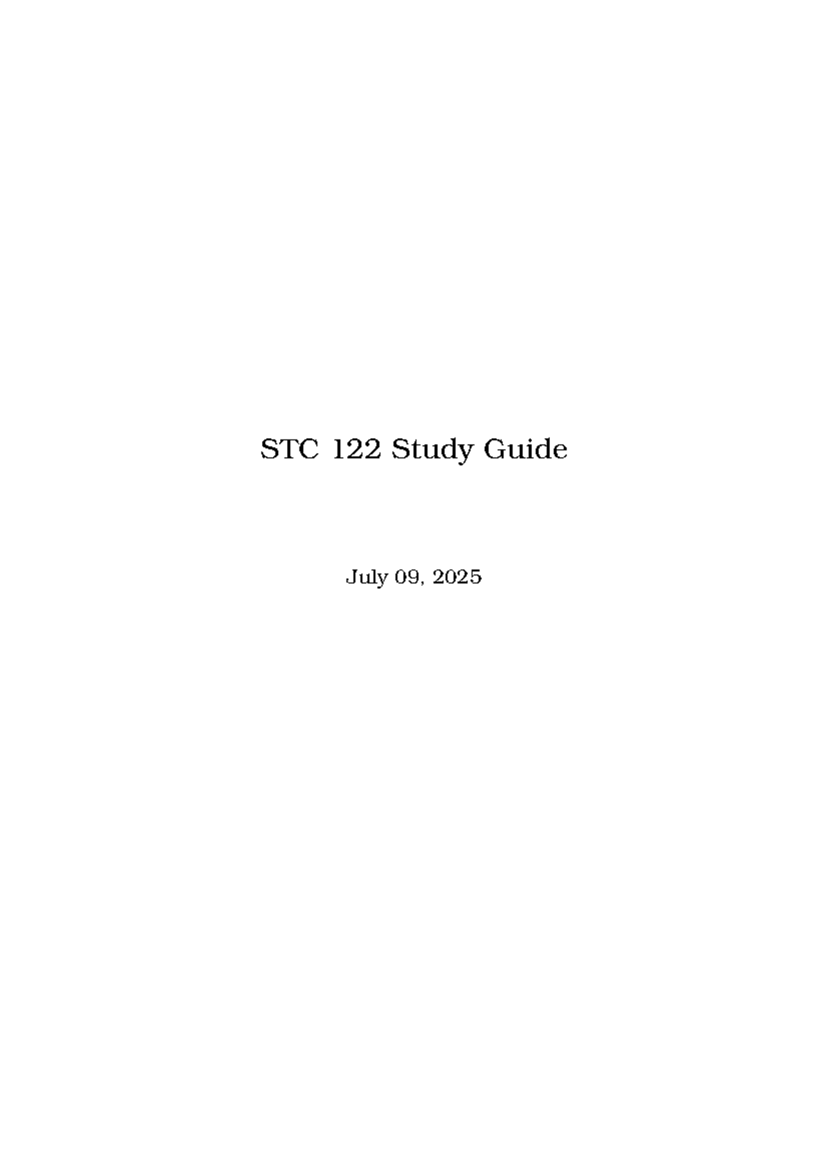 STC 122 Final Exam Study Guide: Data Analysis & Inference - Studocu