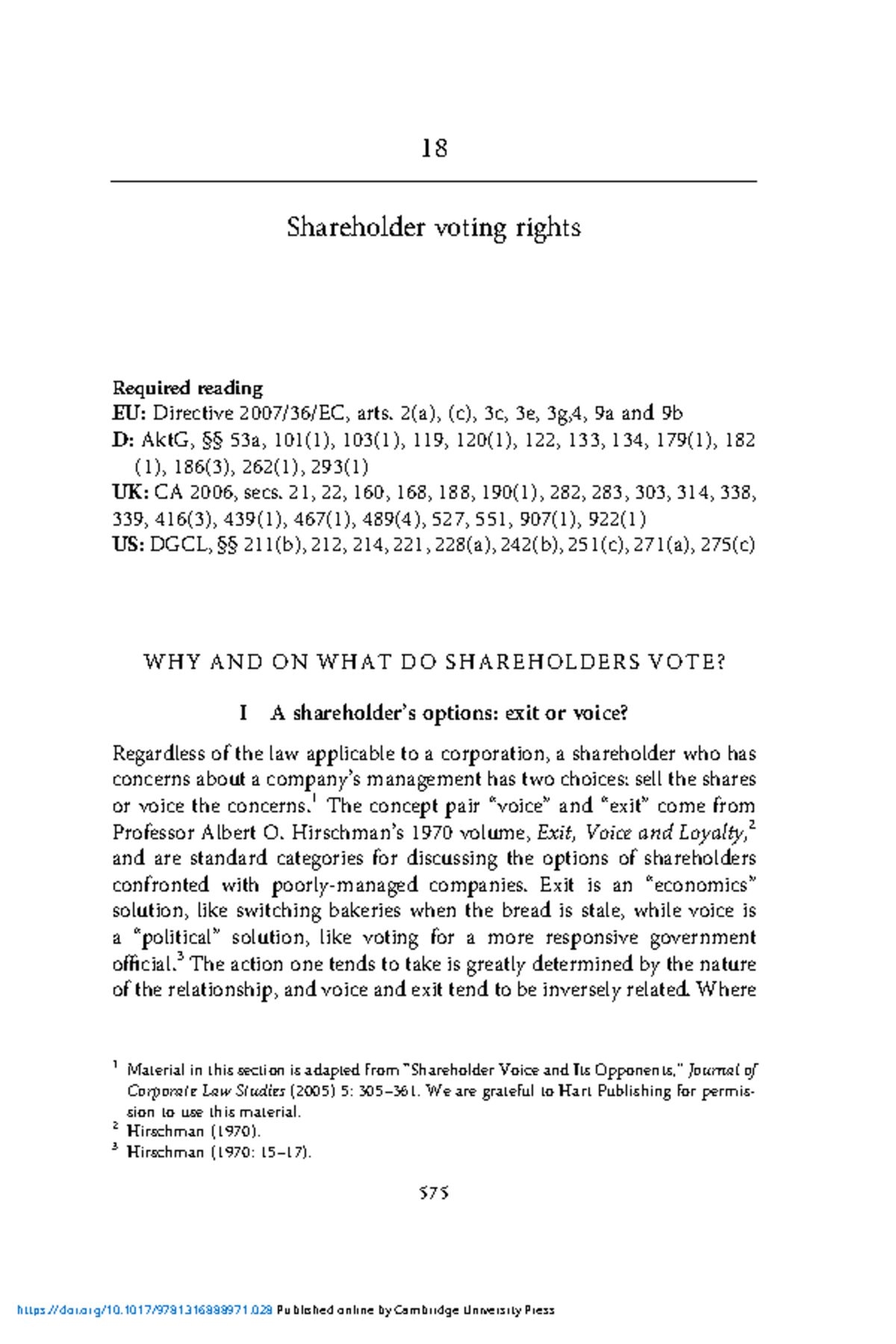 Shareholder Voting Rights: Analyzing EU, UK, and US Regulations ...
