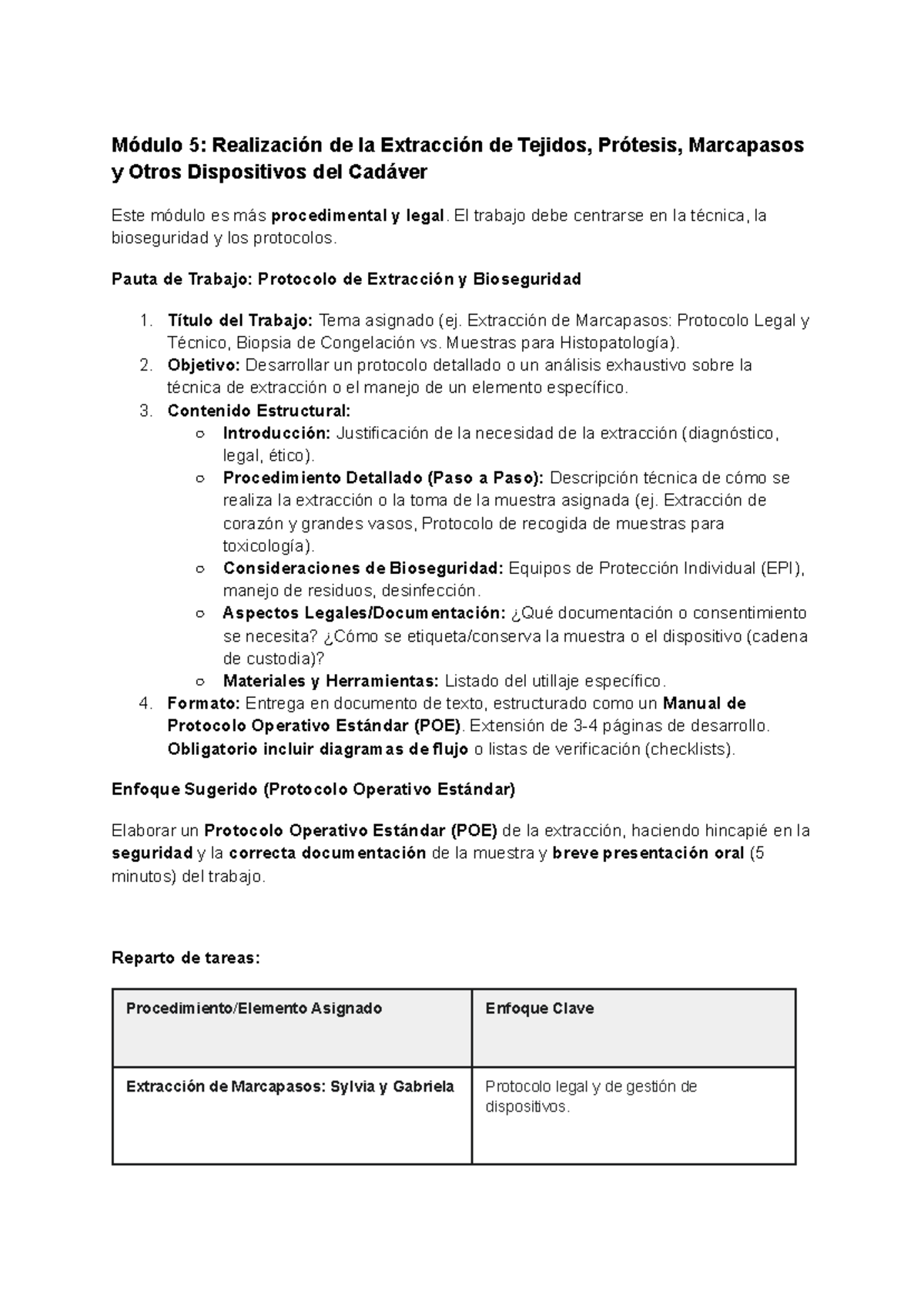 Módulo 5: Protocolo de Extracción de Tejidos y Dispositivos del Cadáver ...