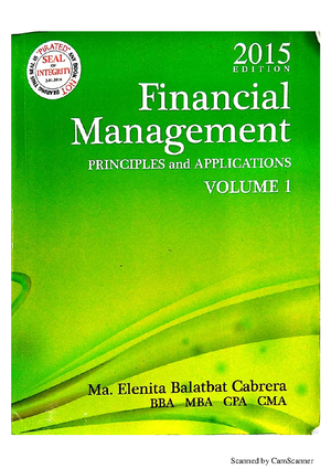 Financial Management cabrera answer key - FINANCIAL MANAGEMENT ...