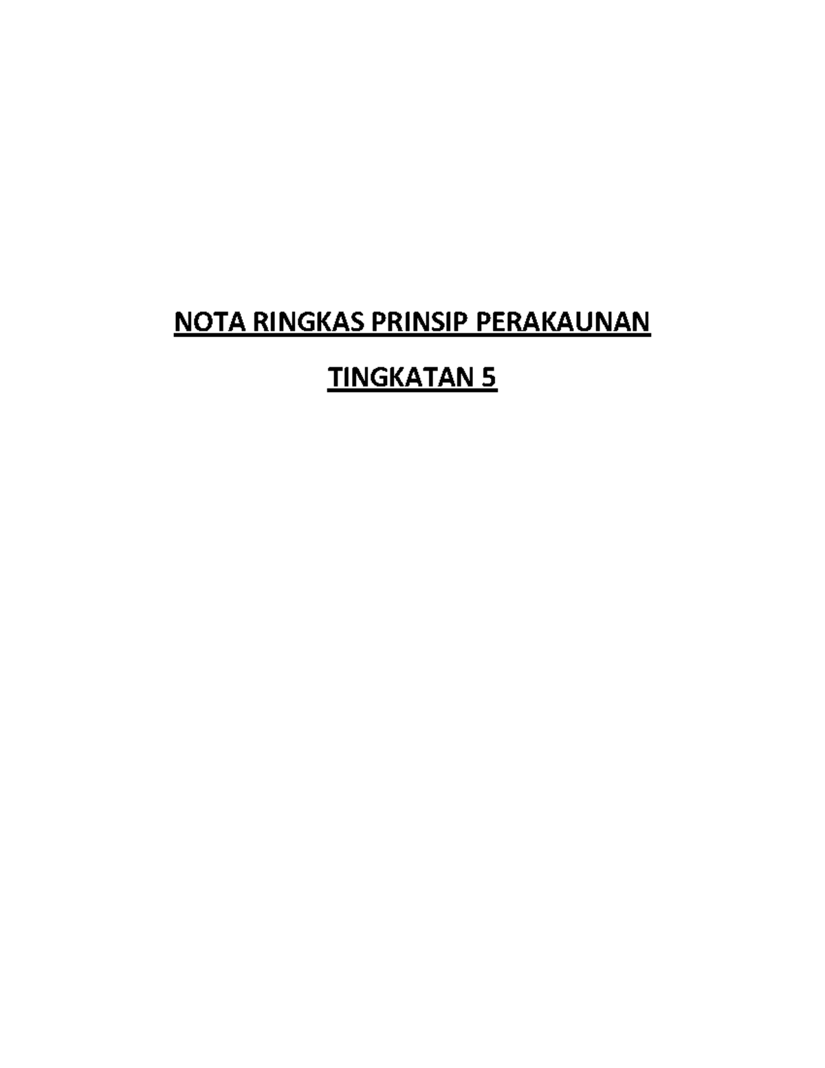 Nota Ringkas Prinsip Perakaunan Tingkatan 5: Analisis Kewangan dan Kos ...