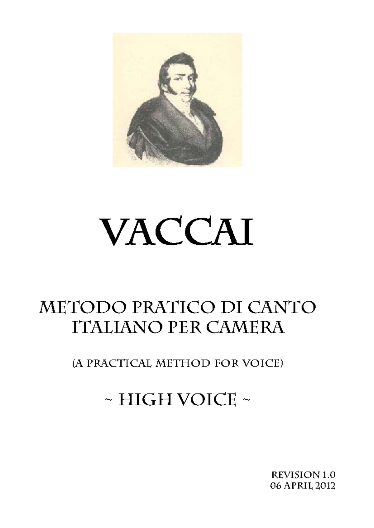 Vaccai - Practical Method for Low Voice Singing - Complete Guide - Studocu