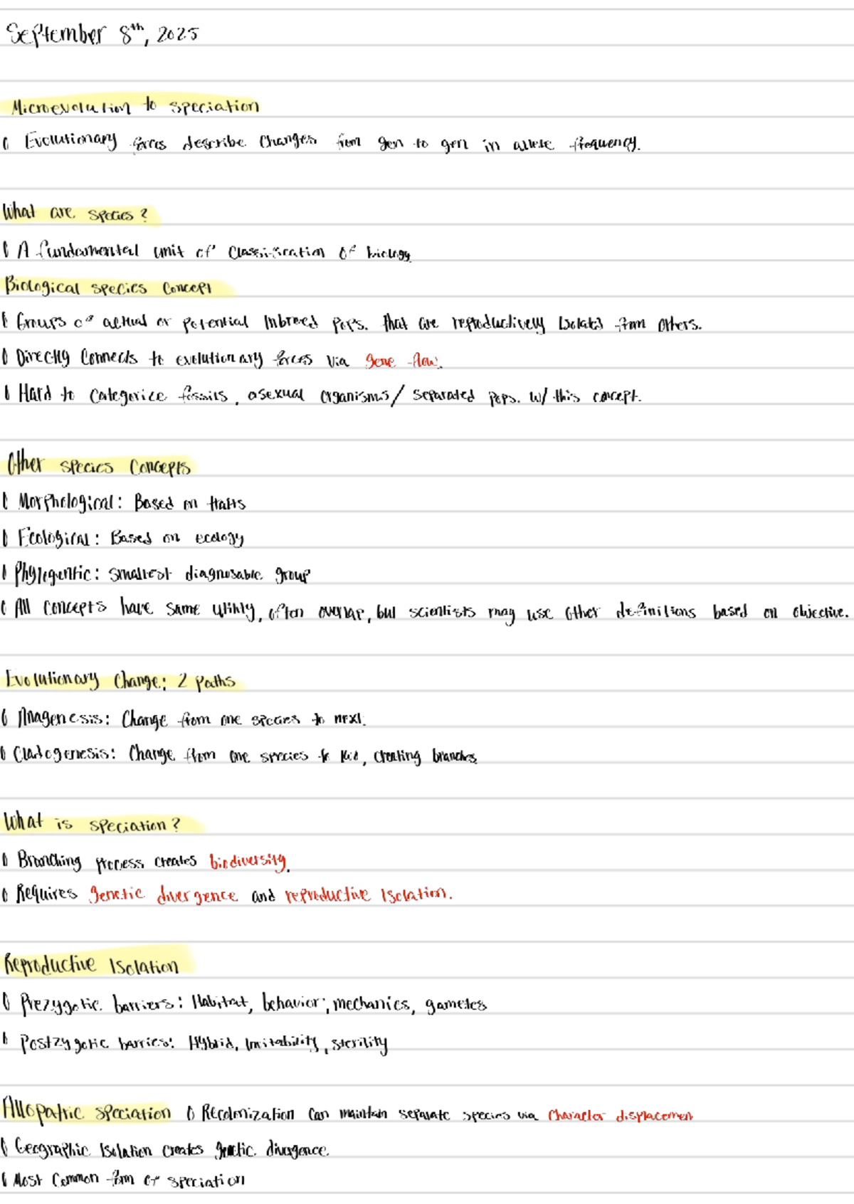 Final Exam Notes on Microevolution & Speciation for ABC-123 - Studocu