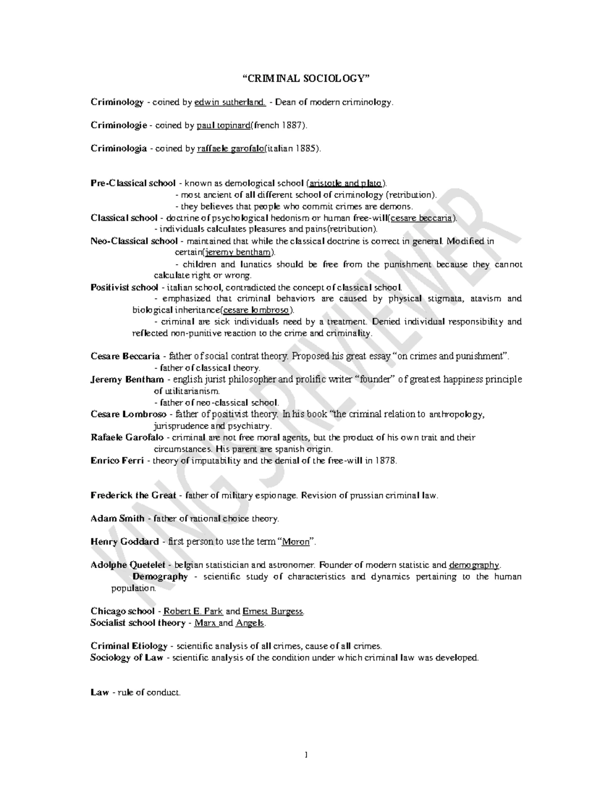 (CDI) - crim reviewer - CRIMINAL DETECTION AND INVESTIGATION Criminal ...
