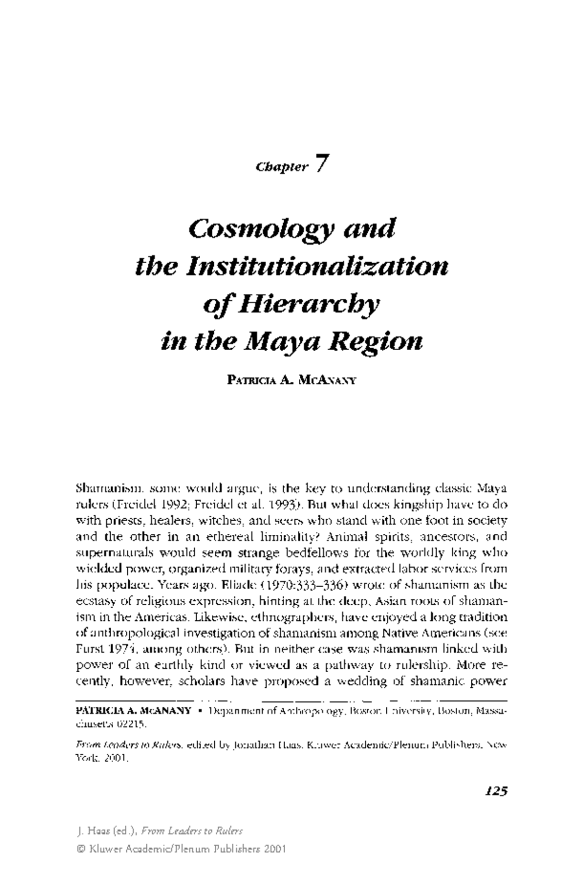 MAYA 101: Chapter 7 - Cosmology and Hierarchy in Maya Civilization ...