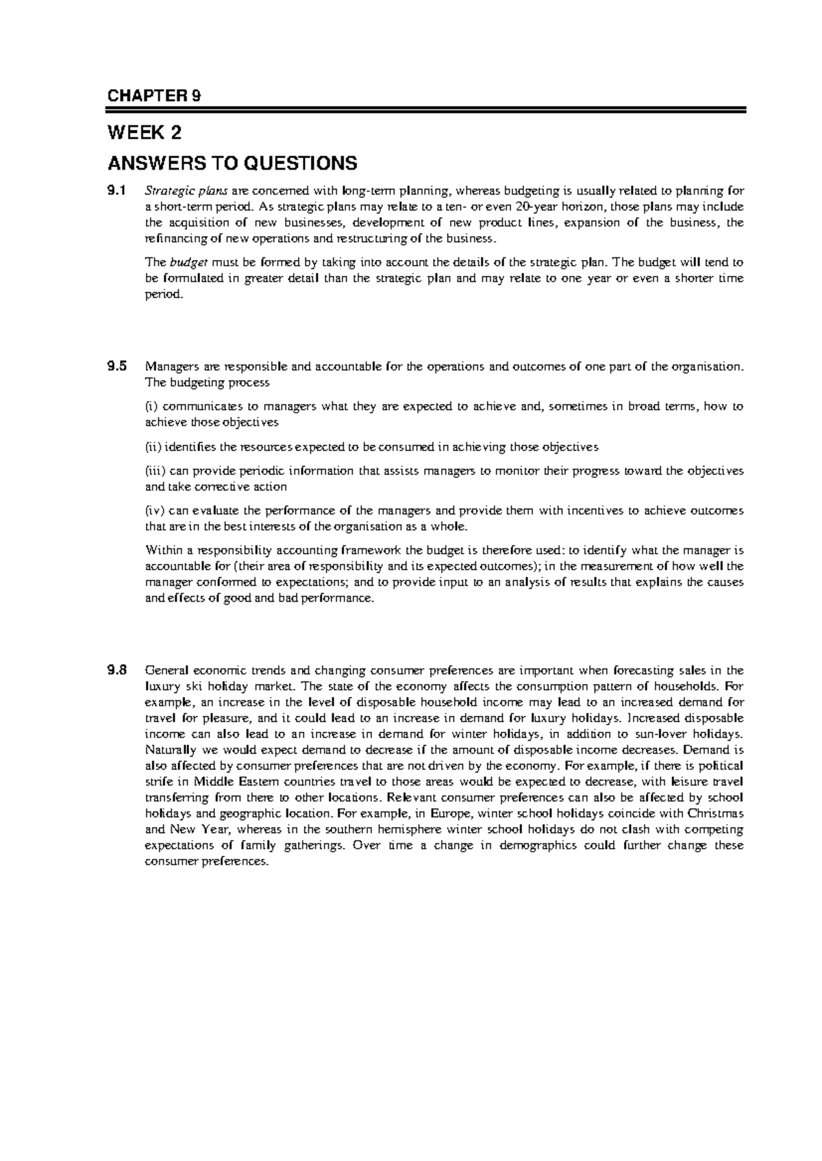ACC3200 ACF3200-Week-02-Tutorial-Solution - CHAPTER 9 WEEK 2 ANSWERS TO ...