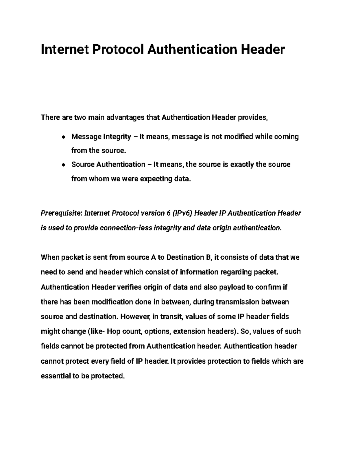 Draw the IP security authentication header and explain the functions of ...