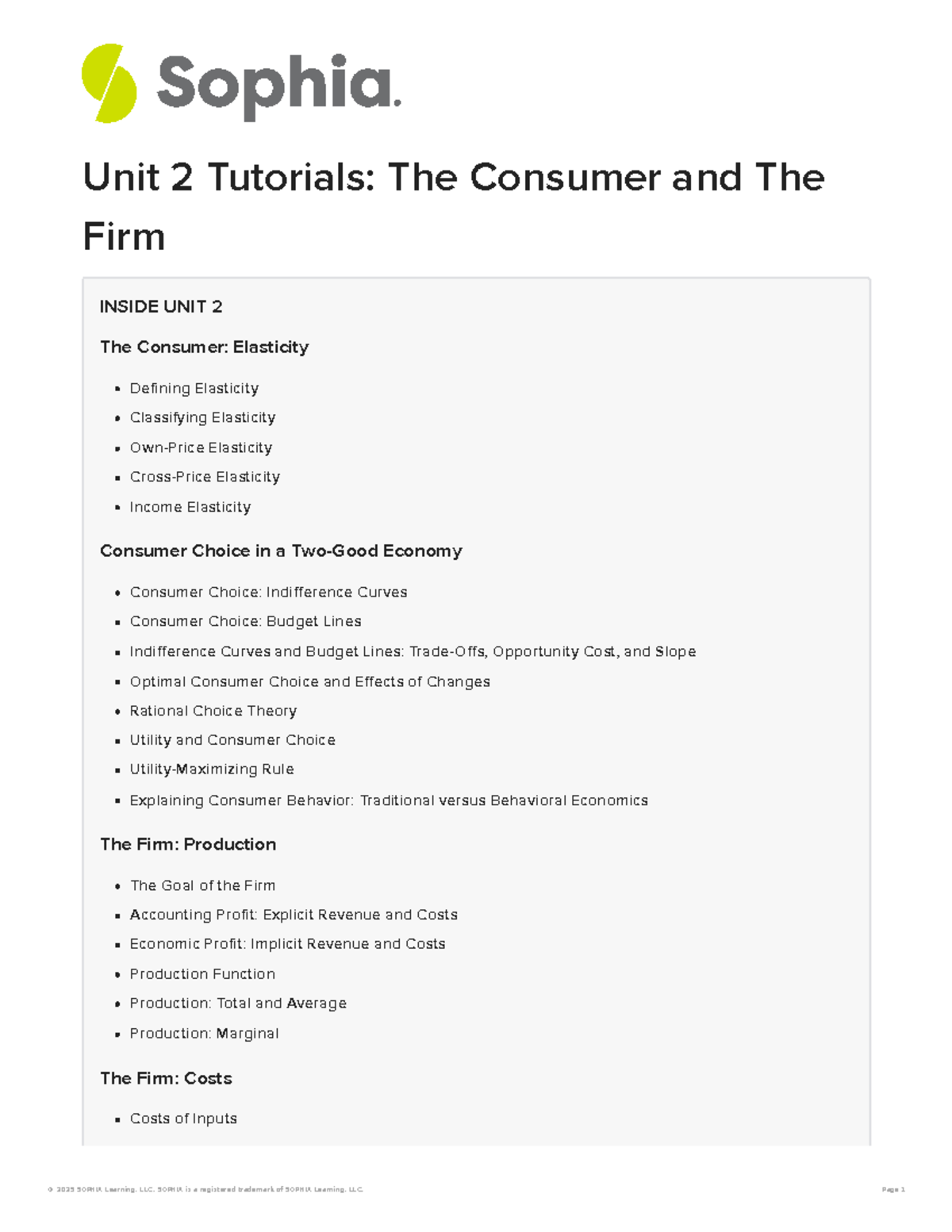 Unit 2 Tutorials: Understanding Consumer Behavior & Firm Dynamics - Studocu