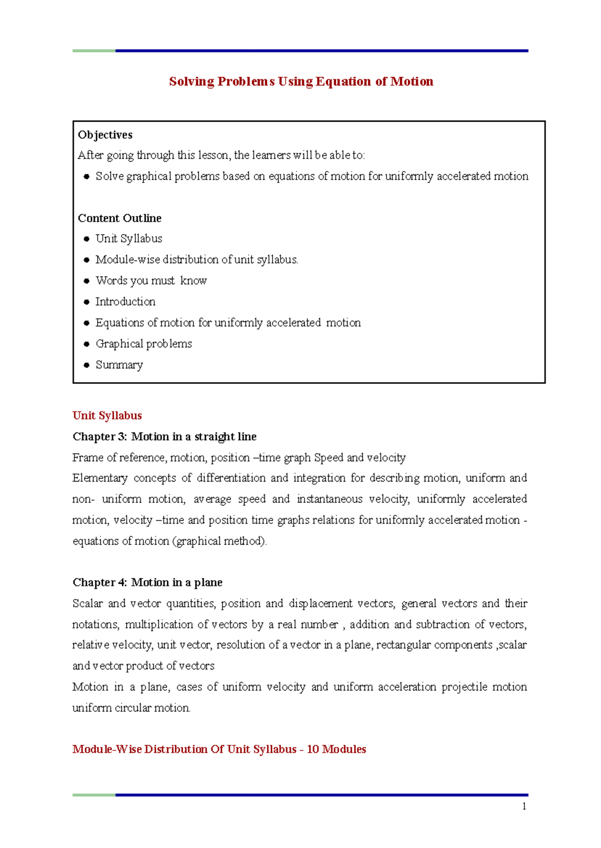 KEPH 01: Equations of Motion - Lesson on Graphical Problem Solving ...