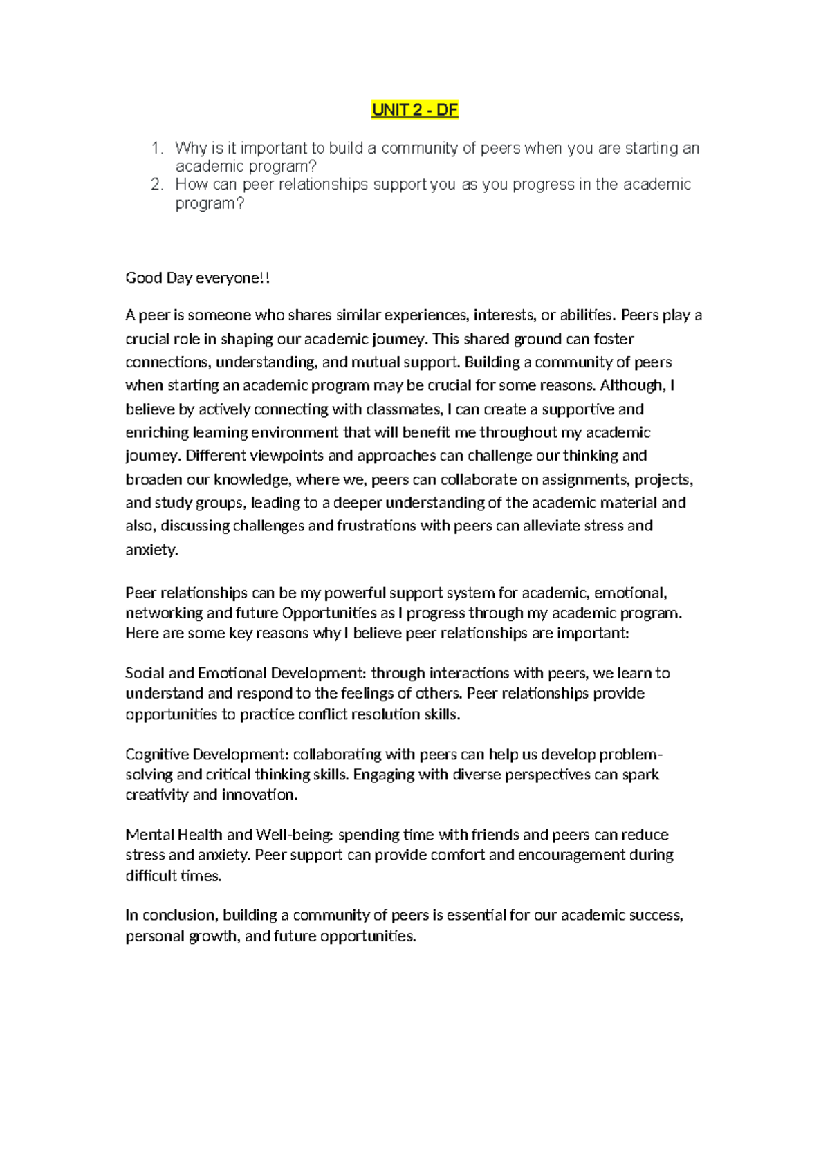 UNIT 2 - Online Education Strategies (UNIV 1001) - Edit - UNIT 2 - DF ...