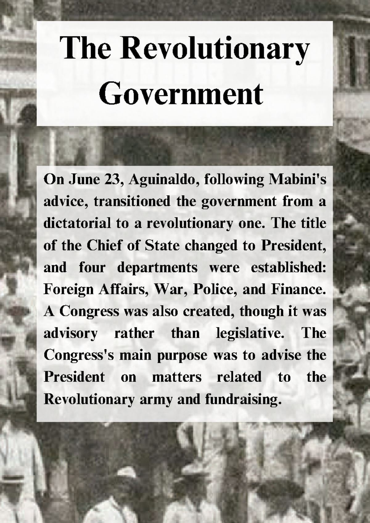 The Revolutionary Government - The Revolutionary Government On June 23 ...