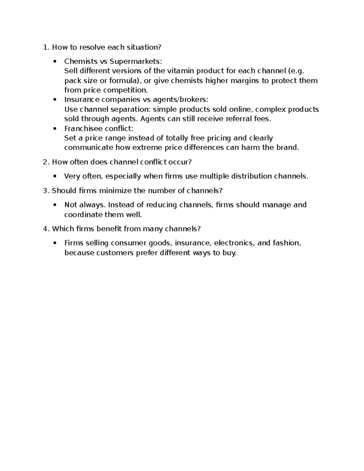 Case Study 1: Managing Channel Conflicts in Distribution Strategies ...