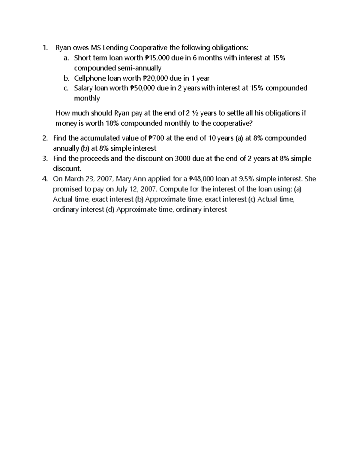 Financial Obligations Analysis MGT 103 Assignment - Studocu