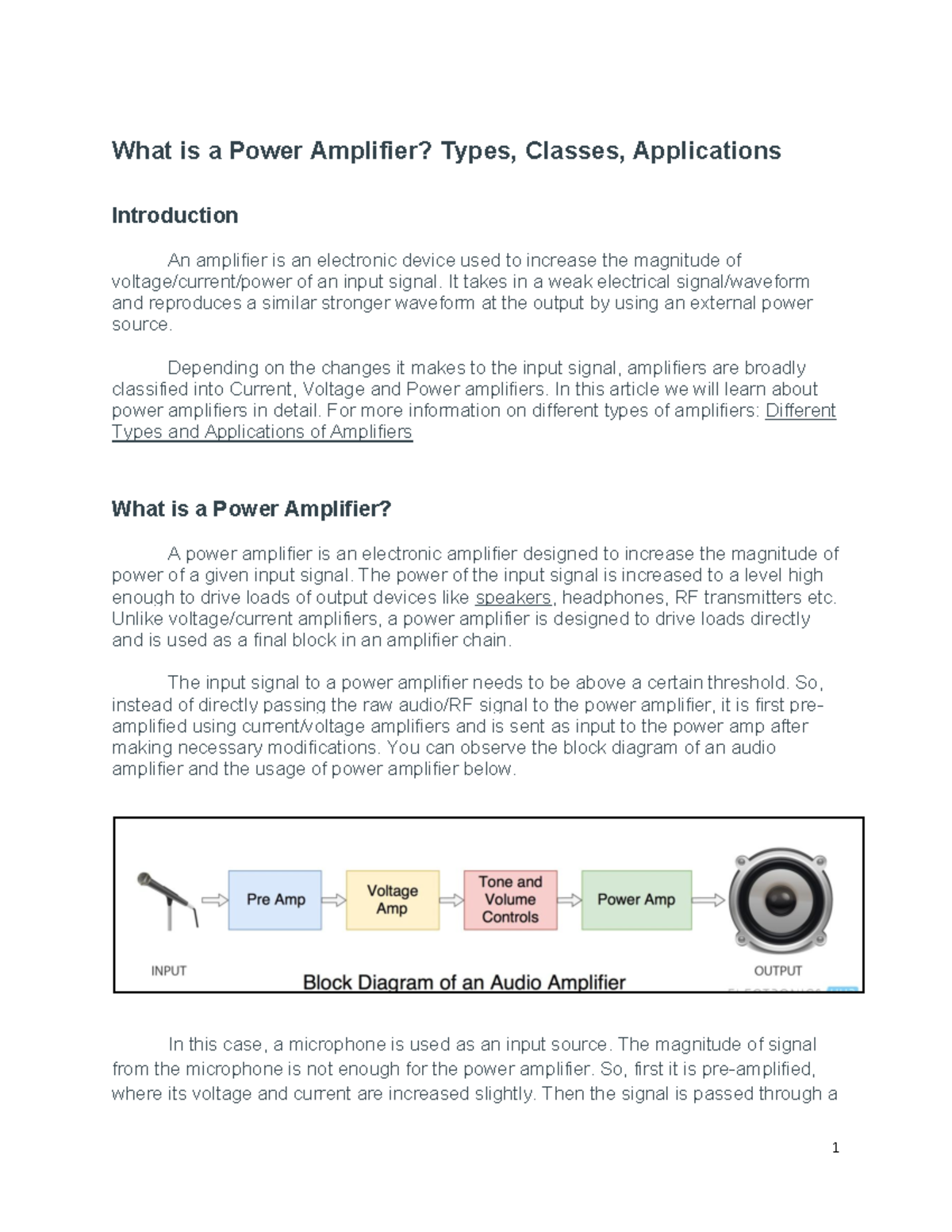 Power Amplifiers: Types, Classes, and Applications Explained - Studocu