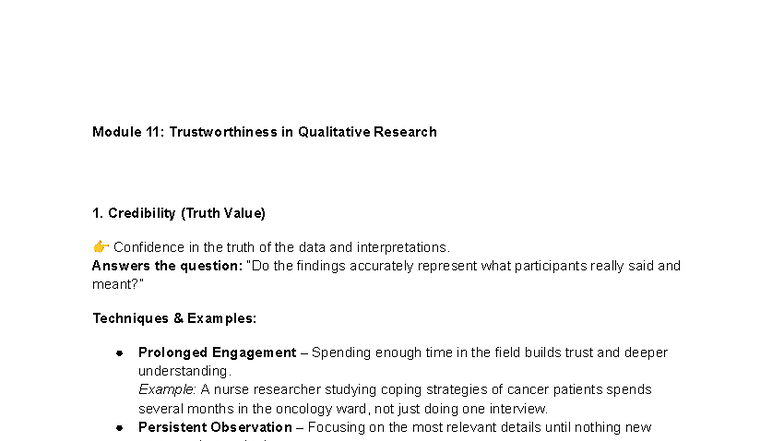 Module 11: Trustworthiness in Qualitative Research - Rs Nursing ...