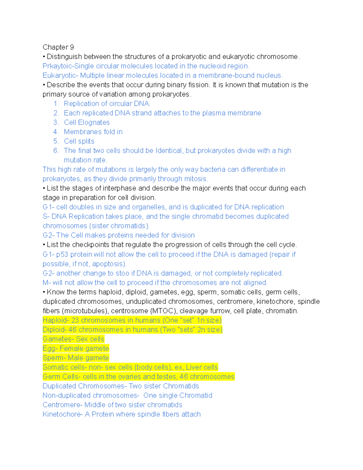Chapter 9: Cell Division and Chromosome Structure - Studocu
