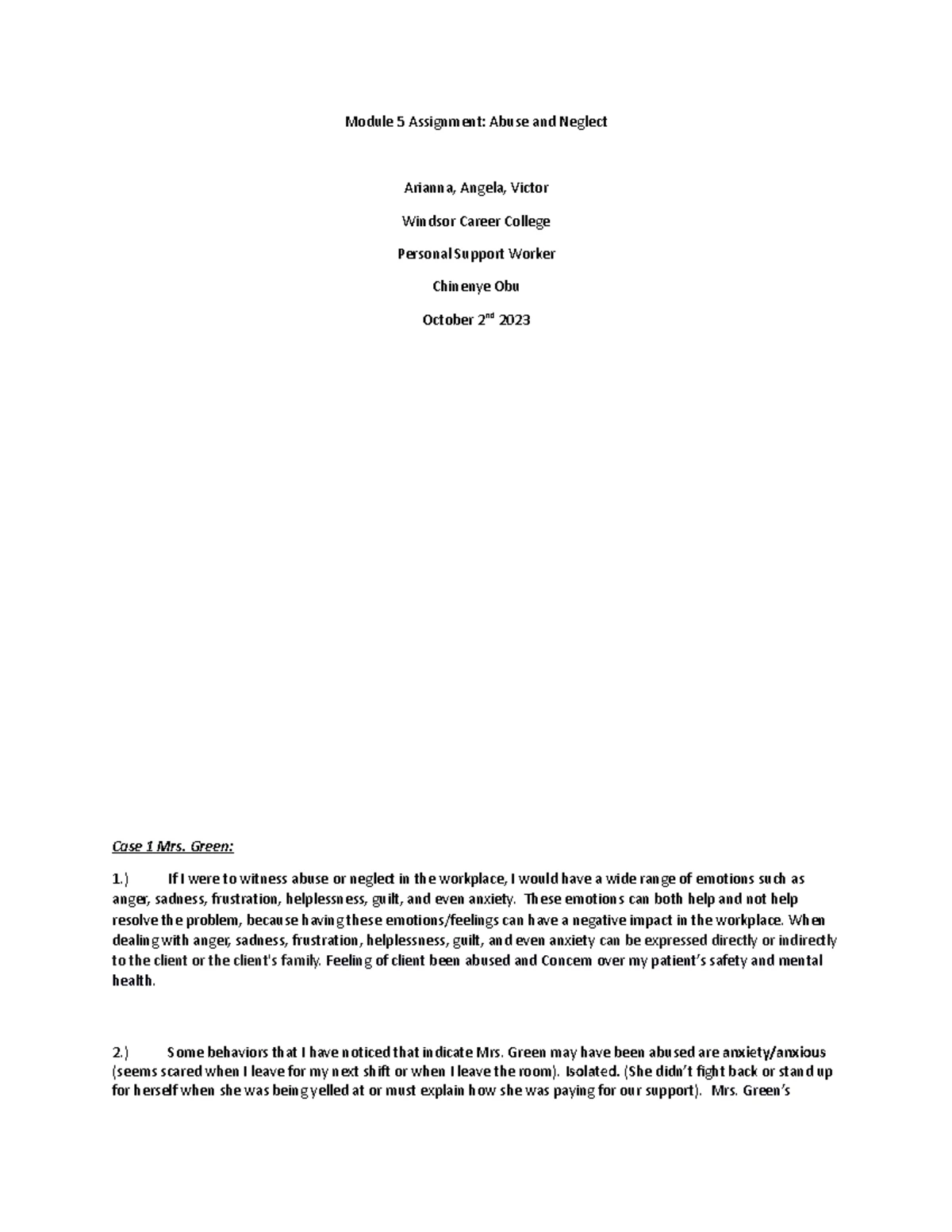 Module 8 assignment - good luck - Module 8 – Assisting the Family, Growth and Development ...