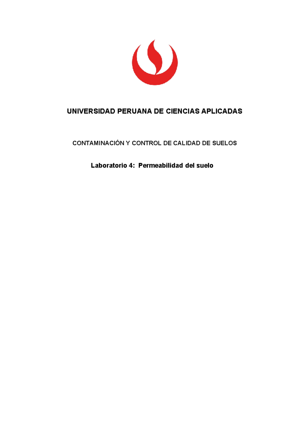 Laboratorio 4. Permeabilidad del suelo - UNIVERSIDAD PERUANA DE ...