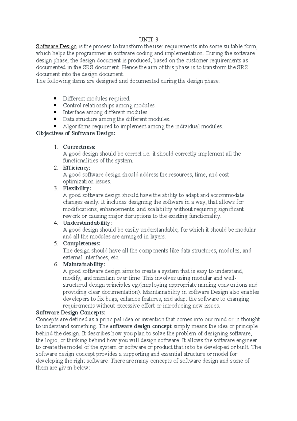 SE Notes UNIT 3 - software engineering - UNIT 3 Software Design is the ...