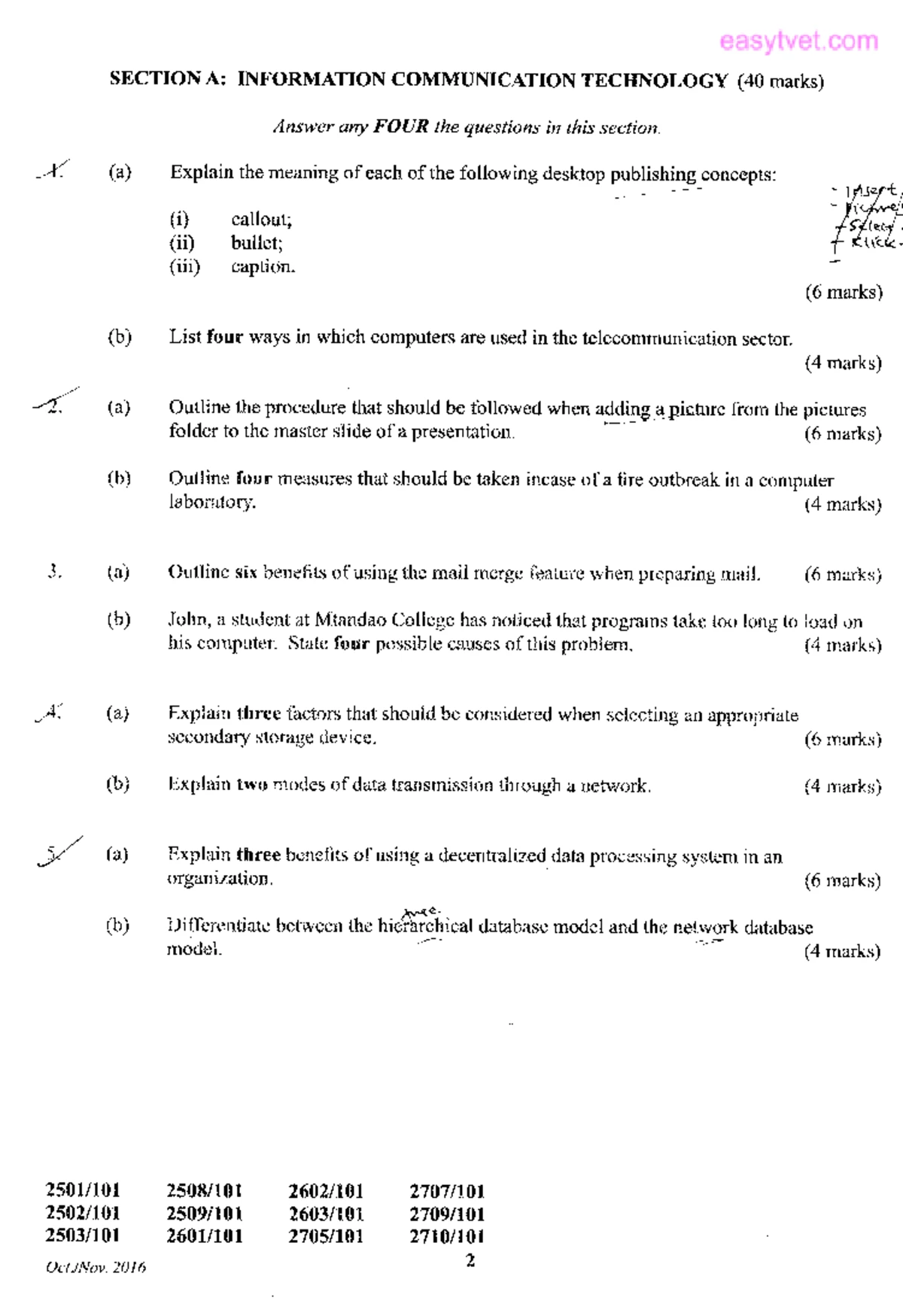 Engine Tech & Bodywork KNEC Past Papers Revision Notes - Studocu
