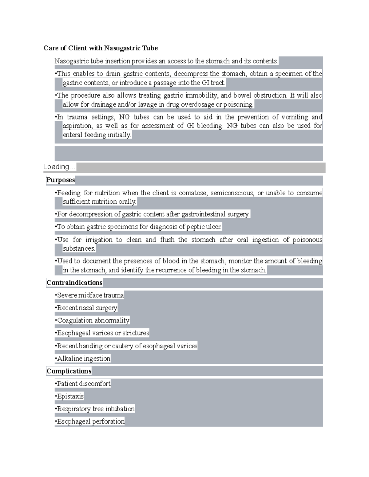 NCM 116 - Skills - NCM116 - CARE OF CLIENTS WITH PROBLEMS IN NUTRITION ...
