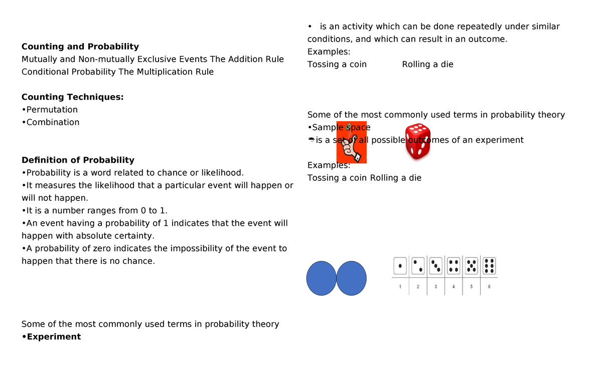 MMW Finals Reviewer - Counting and Probability Mutually and Non ...